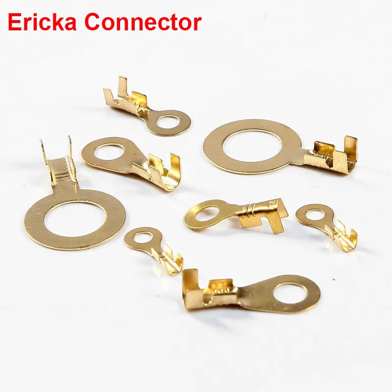 1PCS Ring Crimp Terminal Lugs Electrical Wire Cable Connectors Gold ...