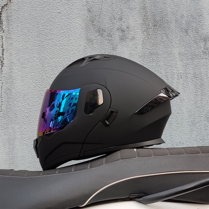 New ORZ motorcycle facelift helmet with dual mirror film head helmet ...