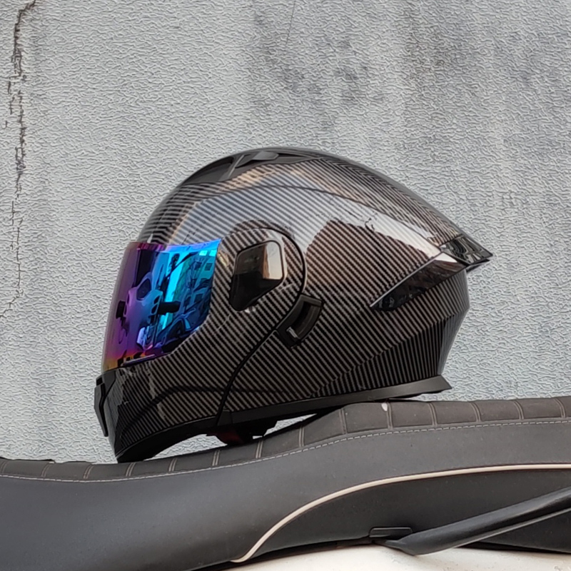 New ORZ motorcycle facelift helmet with dual mirror film head helmet ...