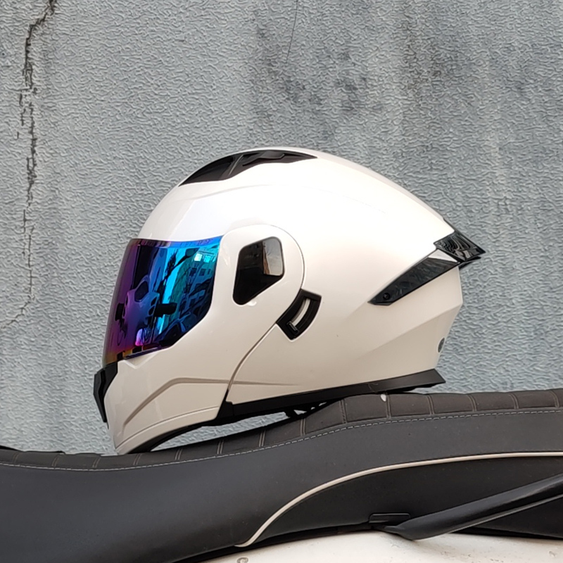 New ORZ motorcycle facelift helmet with dual mirror film head helmet ...