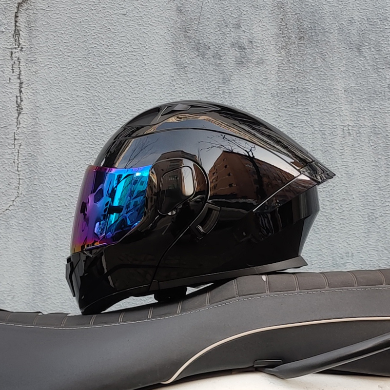 New ORZ motorcycle facelift helmet with dual mirror film head helmet ...