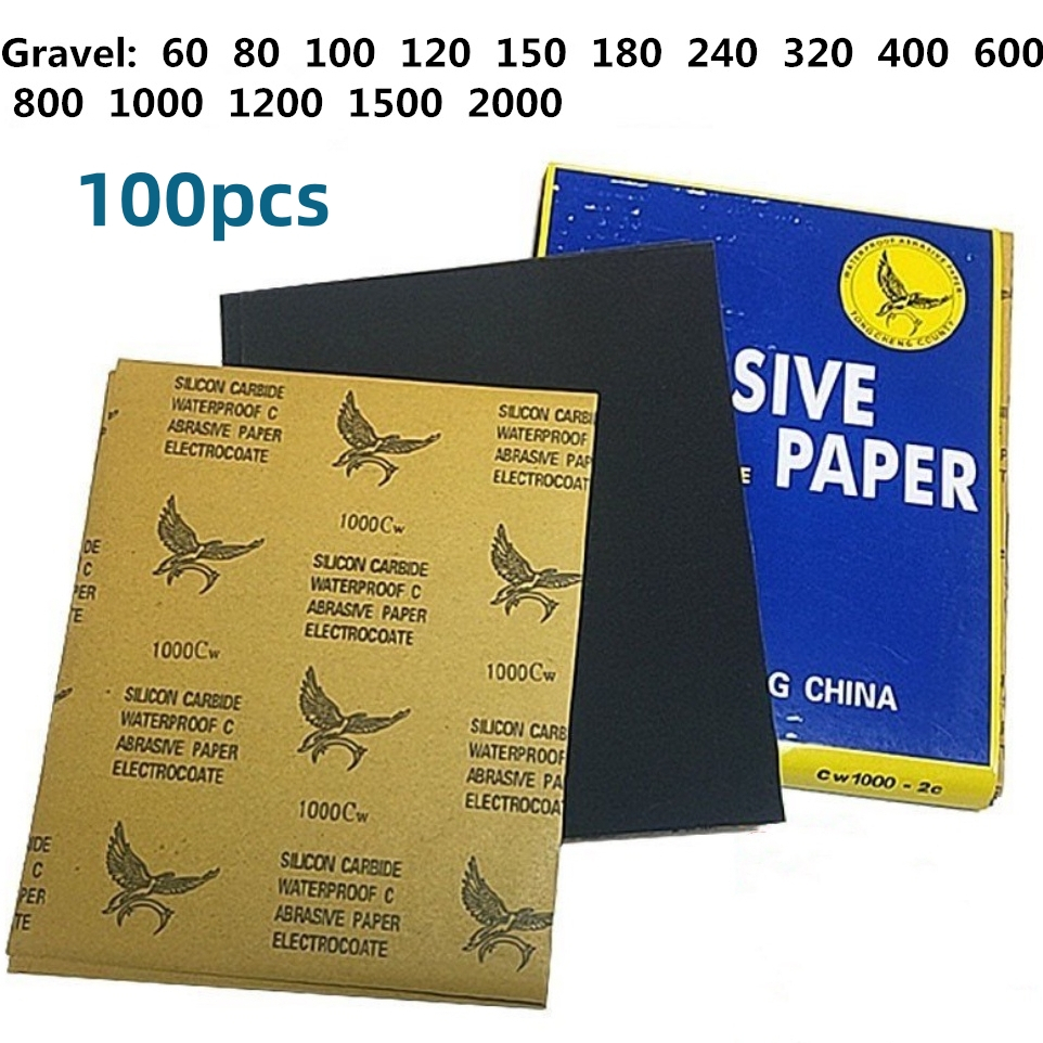 100pcs EAGLE BRAND Liha waterproof SAND PAPER sanding paper 60#80#100 ...
