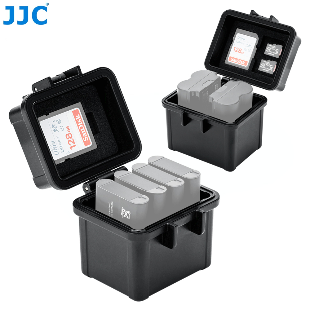 JJC Camera Battery Case Storage Holder Box with SD MicroSD Card Slot ...