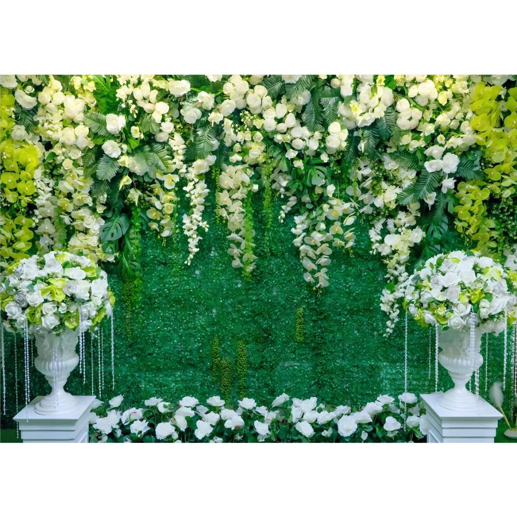 Green Floral Leaves Photography Backdrop Wedding Backdrop Birthday ...