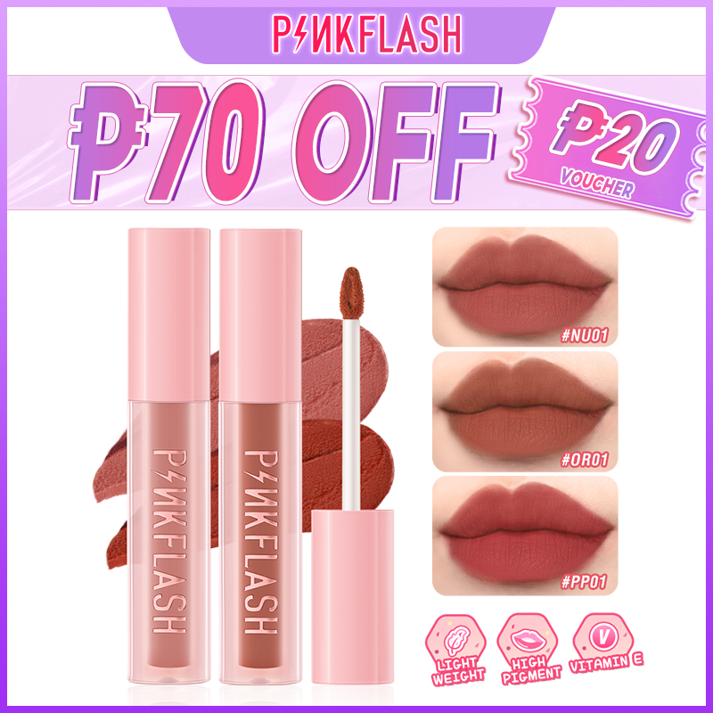 PINKFLASH Waterproof Lip Mud Velvet Matte Lipstick Vitamin E Moisturizing Lip Clay Smooth High ...