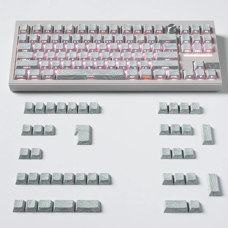 【ONLY KEYCAP】 New White Contour Line Side Engraved Keycap Shine Through ...