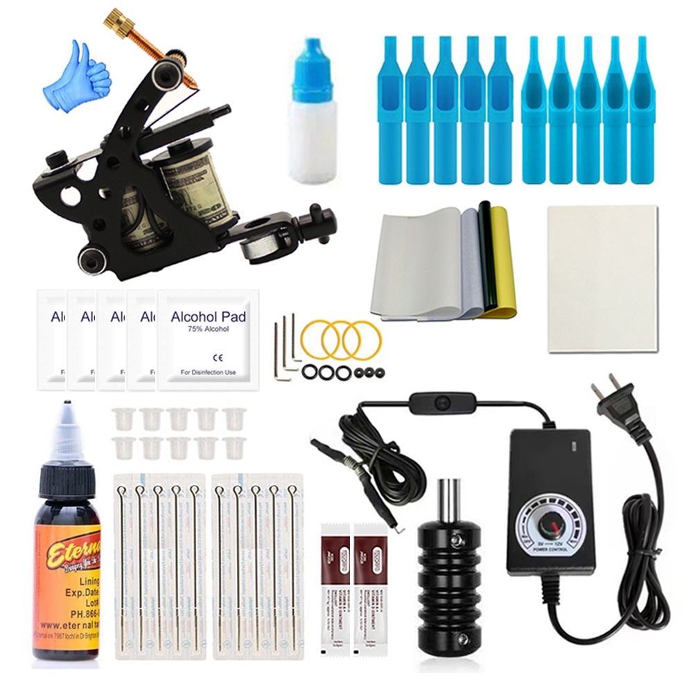 Novice Tattoo Practice Set Simple Operation Complete Accessories Black ...