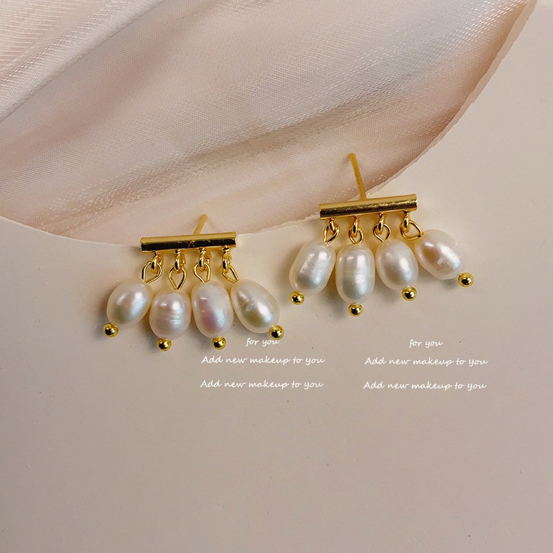 Wholesale Freshwater Pearl Rice Tassel Stud Earrings | Shopee Philippines