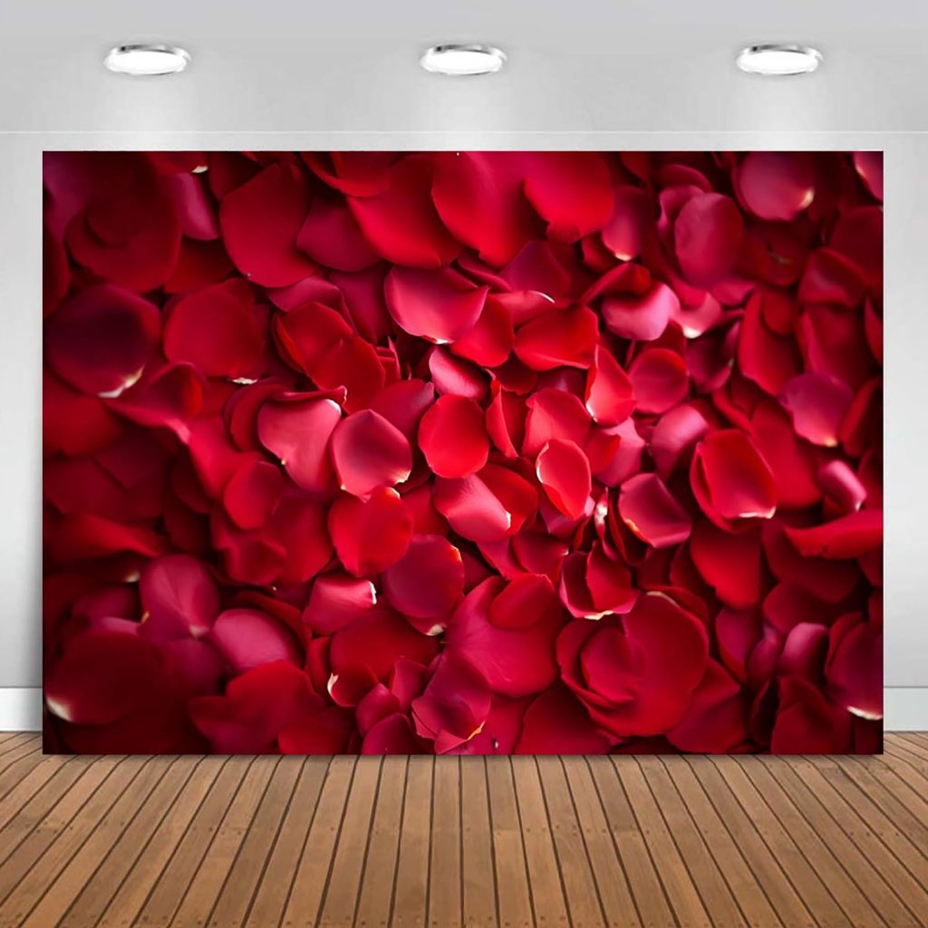 7x5ft Red Rose Flower Petal Photography Backdrop Flowers Rose Wall ...