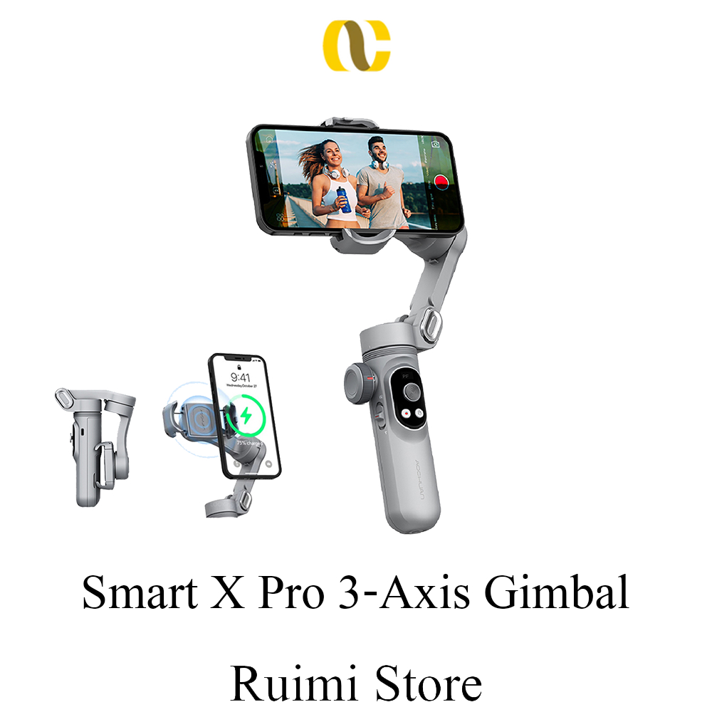 AOCHUAN Smart XPro 3-Axis Foldable Handheld Gimbal Stabilizer With Fill Light Wireless Charging ...