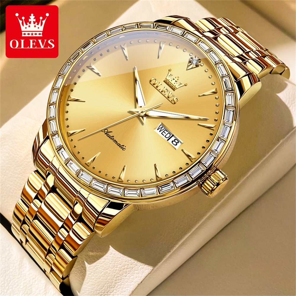 Olevs Watch For Men Wrist Waterproof Mechanical Luxury Luminous Leader ...