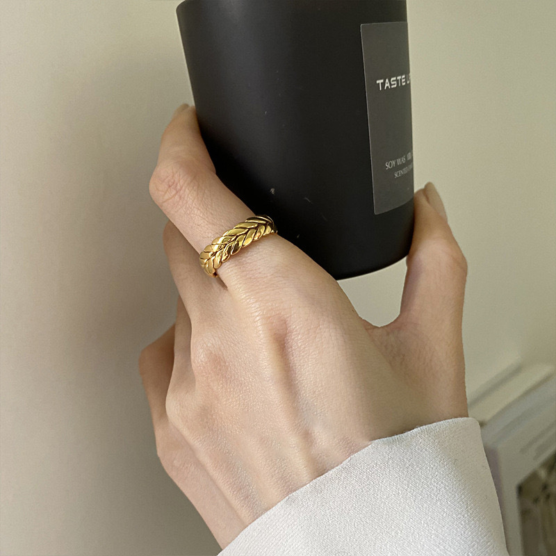 Korean Style ins Fashionable Design Sense Golden Wheat Ear Twist Unique ...