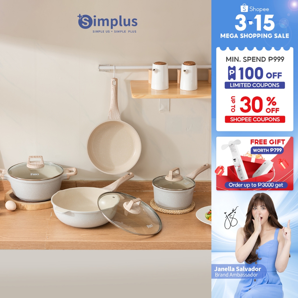 Simplus Nonstick Pots and Pans With Lid Cookware Set PFOA Free Suitable ...