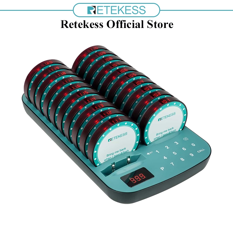 Retekess TD167A Pager Restaurant Wireless Calling System 20 Buzzar for ...