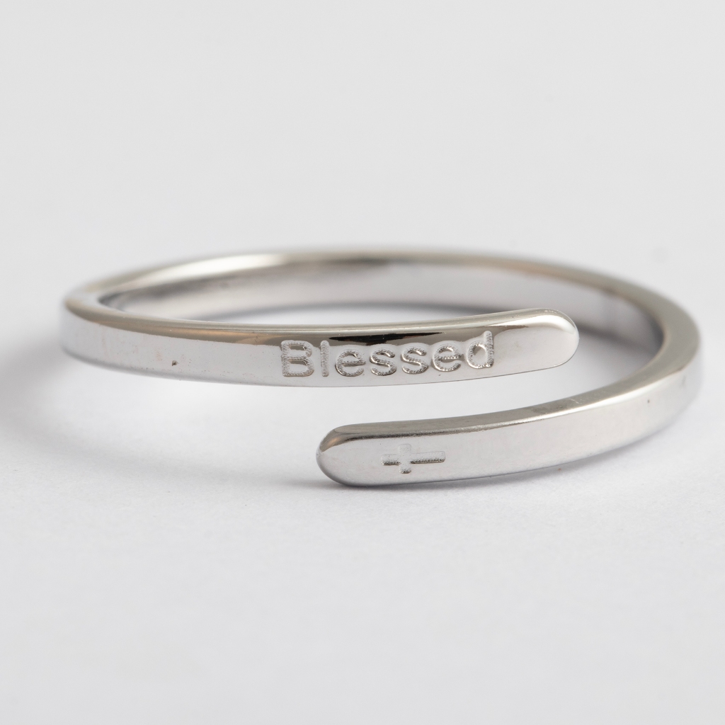 "TRUST GOD" Adjustable Rings Two-layer Stainless Steel Ring for Women ...