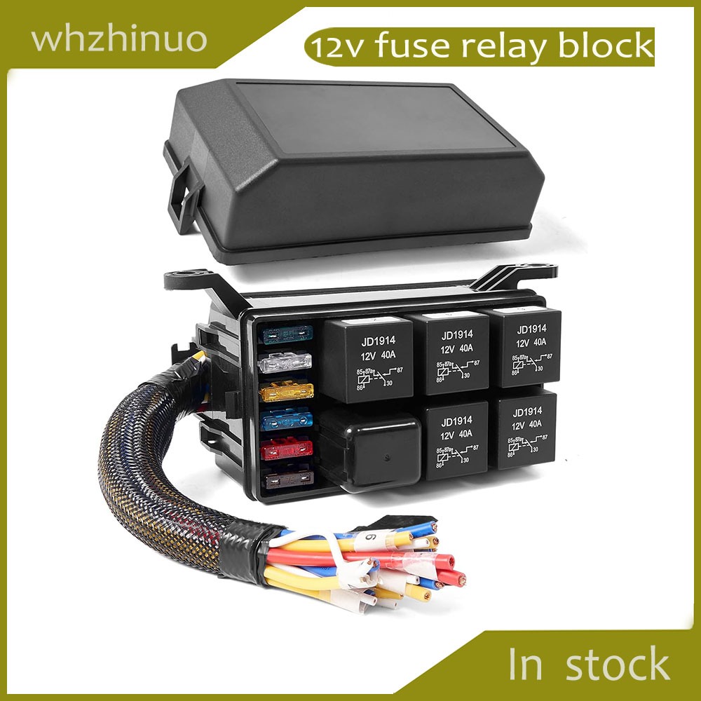 12V Fuse Relay Block With Harness Relays holder 6 ATC/ATO Fuse Holders ...