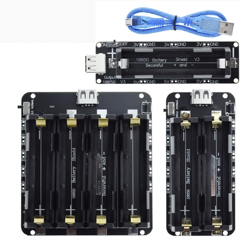 Two Voltage 18650 Lithium Battery Shield V8 Mobile Power Expansion Board Module 5V/3A 3V/1A ...