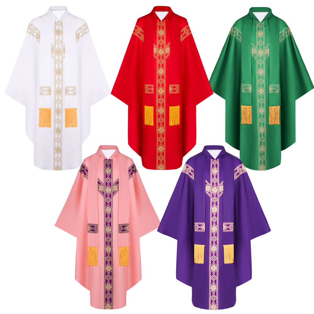Priest Celebrant Chasuble Catholic Church Father Mass Vestments Robe ...