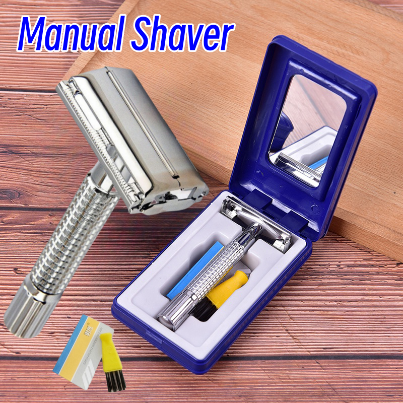 Manual Shaver For Men, Double-Edged Razor , Classic Stainless Steel ...