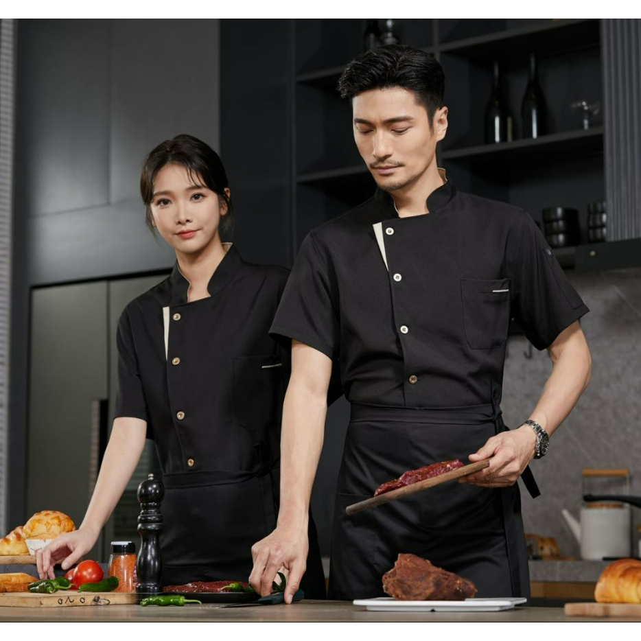M-4XL Men Chef Uniforms Cook Shirt Blouse Restaurant Kitchen Work ...