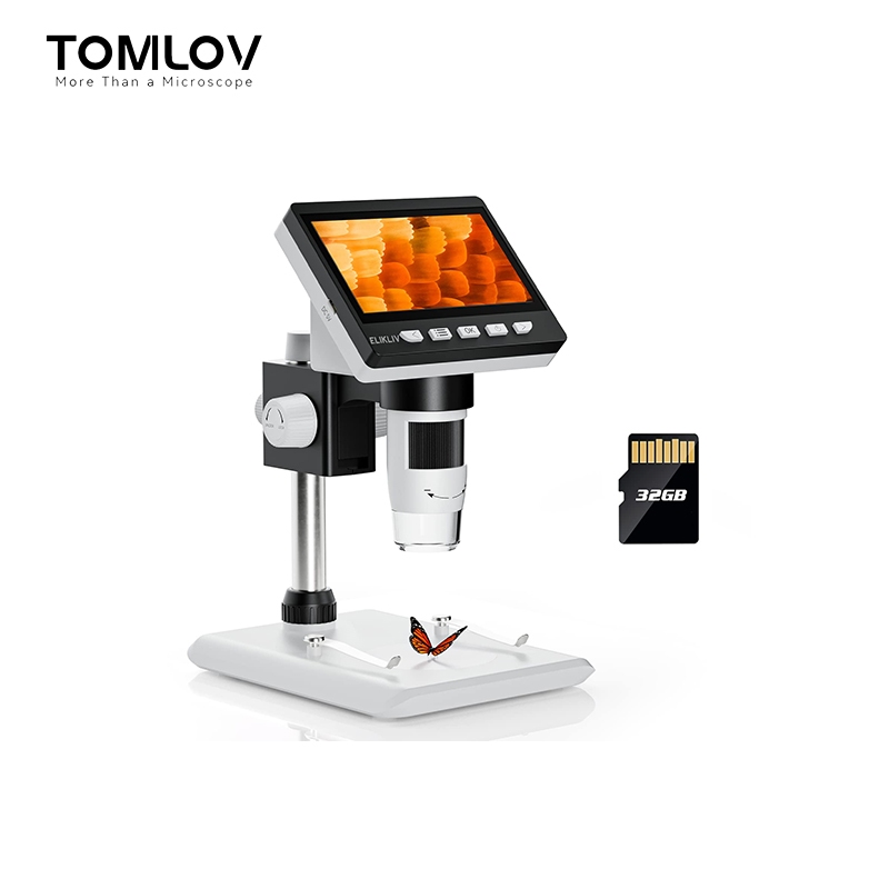 TOMLOV LCD Digital Microscope,4.3 inch FHD 1080P Portable Microscope ...