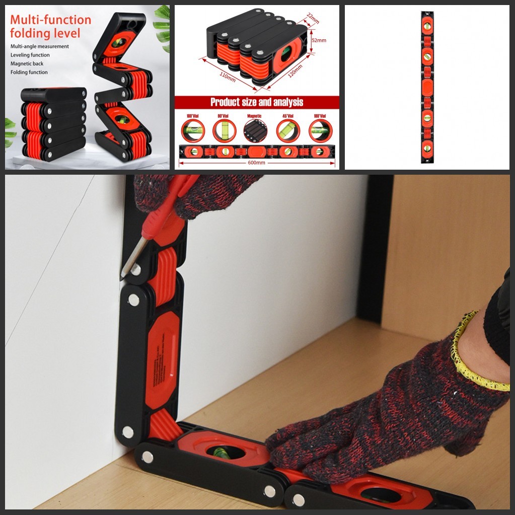 Foldable Level Ruler Accurate Magnetic Level Meter Multi-function ...