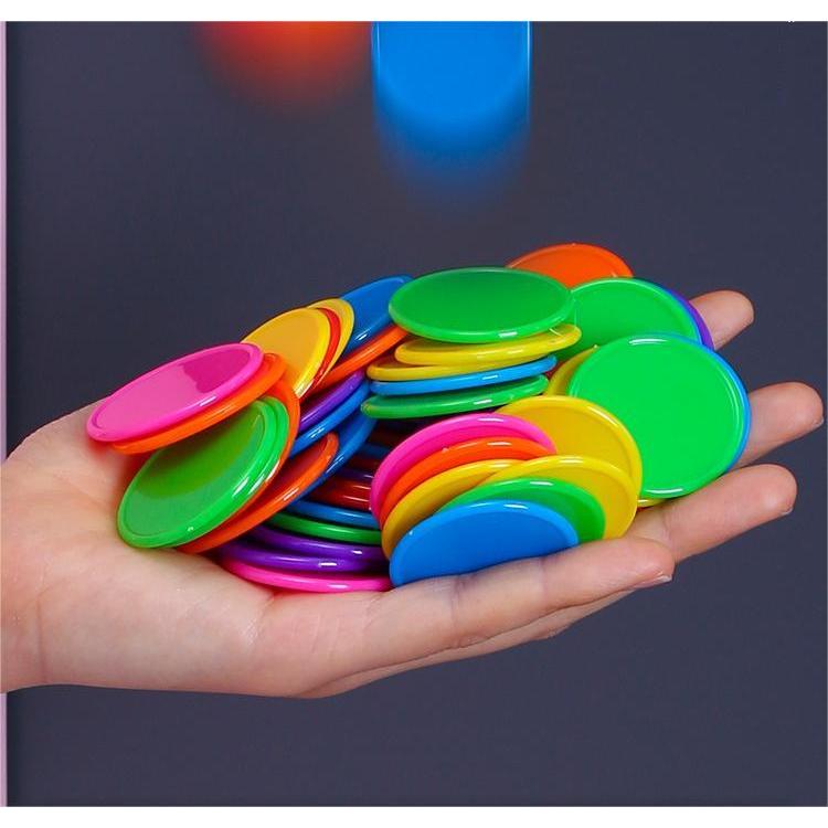 100 Pieces Per Set 37mm Big Size Tokens Chips Solid Color Game Currency ...