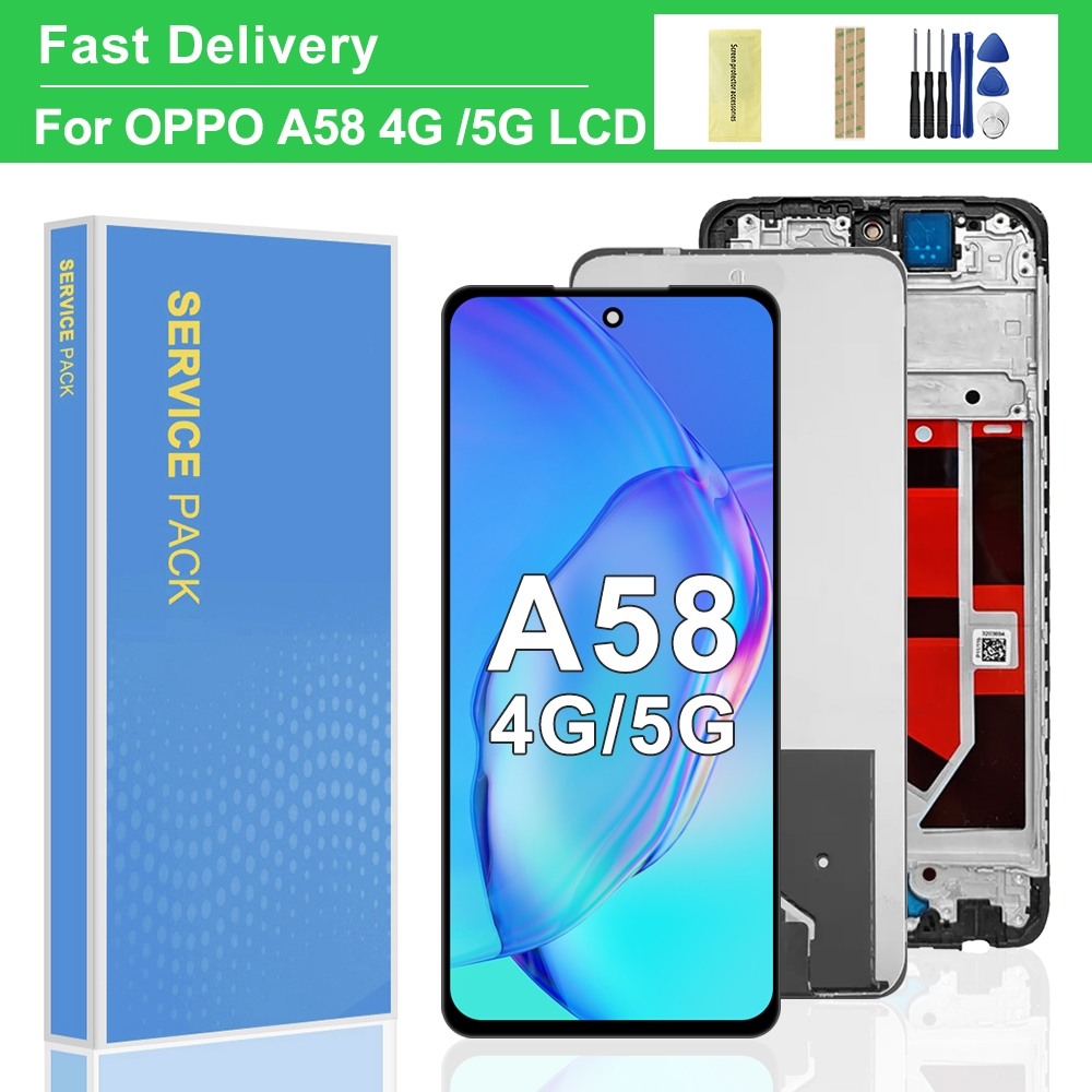 For Oppo A58 4G CPH2577 LCD Display Touch Screen Assembly Replace For Oppo A58 5G Digitizer With ...