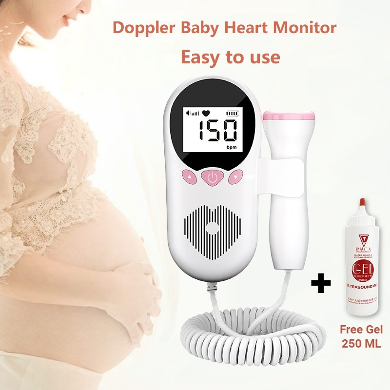 Free Gel Upgraded Fetal Doppler 3.0MHz Baby Heart Rate Detection ...