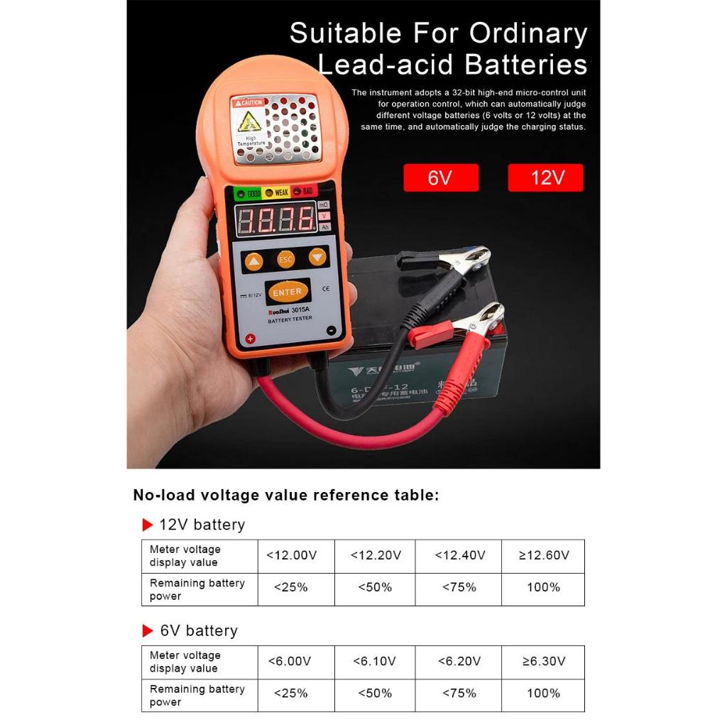RuoShui VICTOR 3015A Automotive Battery Tester Charge System Test ...