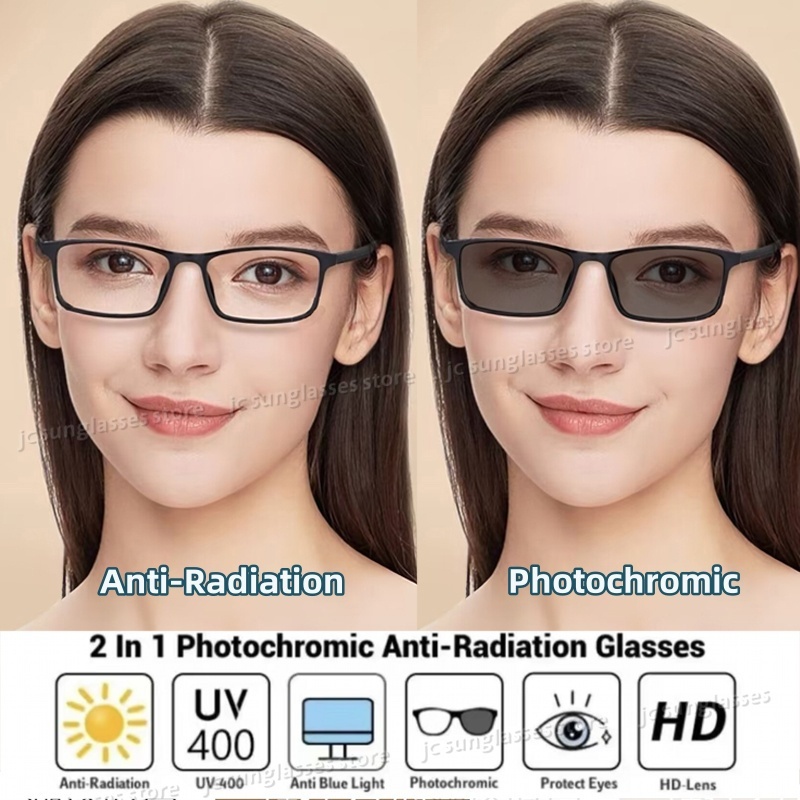 Photochromic Anti Radiation Eye Glasses For Women Men Anti Rad Sun ...