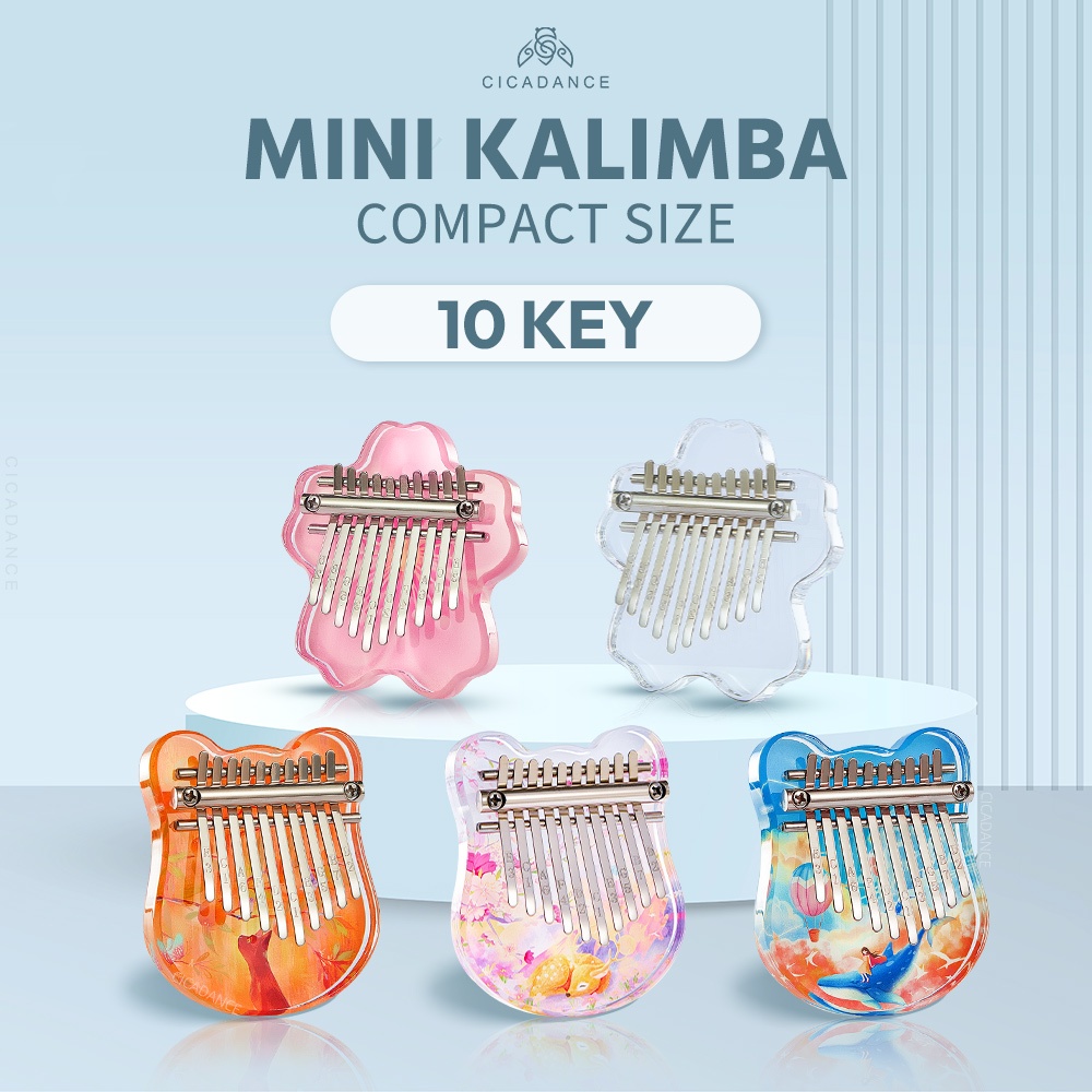 Crystal Kalimba 10 Key Sakura/Bear/Cat Thumb Piano Acoustic Finger ...