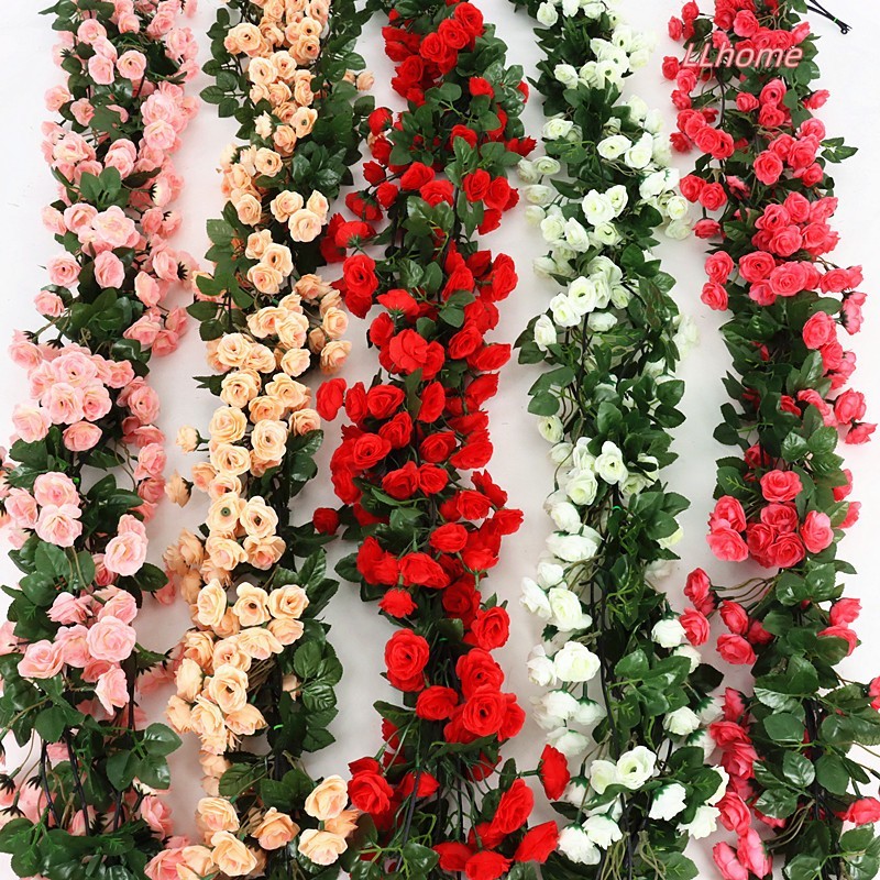 2.3 M Roses vines Artificial flowers silk roses fake vines garlands for ...