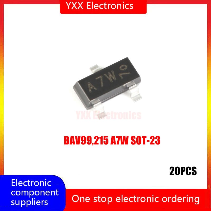 20 original genuine BAV99215 A7W SOT-23 100V/125mA SMT switching diodes | Shopee Philippines