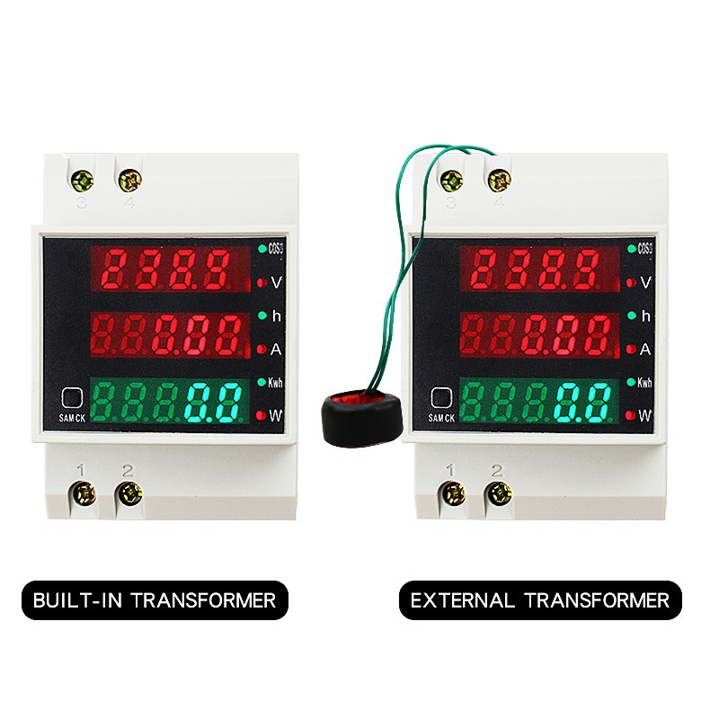 Din Rail Multi-function Digital Meter AC Active Power Factor Electric ...