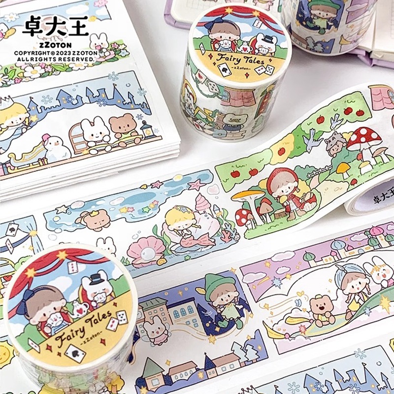 Whole roll 500cm zZoTON Multi color original handmade tent cartoon ...