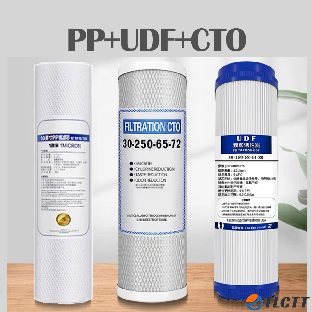 PP+UDF+CTO Water Sediment Filter Cartridge 5 Micron Cartridge Filter Five stage filter 3PCS ...
