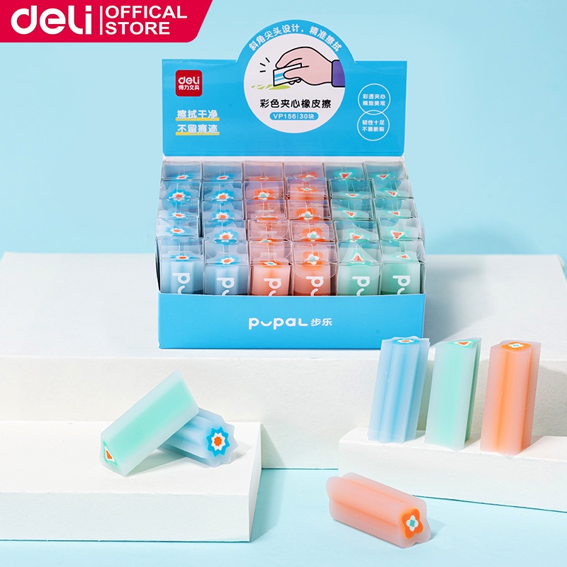 Deli VP156 Bule Color Sandwich Eraser (Mixed) (Block) | Shopee Philippines