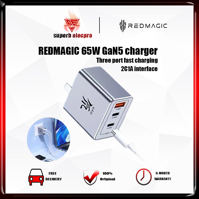 Nubia 65W Max Fast charger 3Port GaN 3 Pro Dao PD Power Charger Neo Charger 3.0 with 5A 100W ...