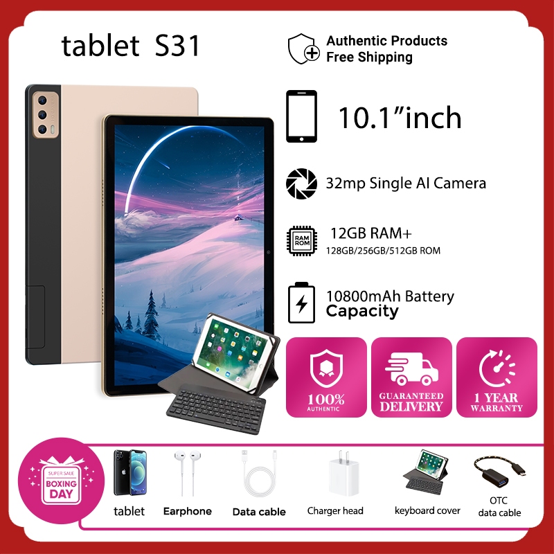 Samsung S31 Ultra Tablet White 10.1 Inch 12GB+512GB Gaming Tablet 2024 Working Kids Android ...