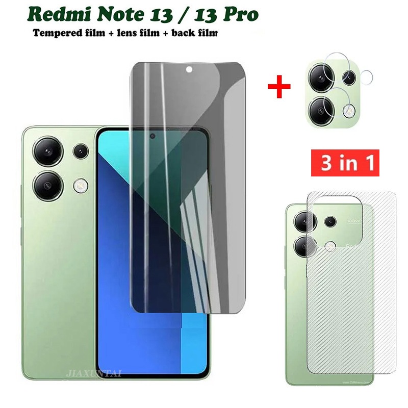 For 3-in-1 Redmi Note 13 Pro Full Cover Screen Privacy Glass Redmi 13C ...
