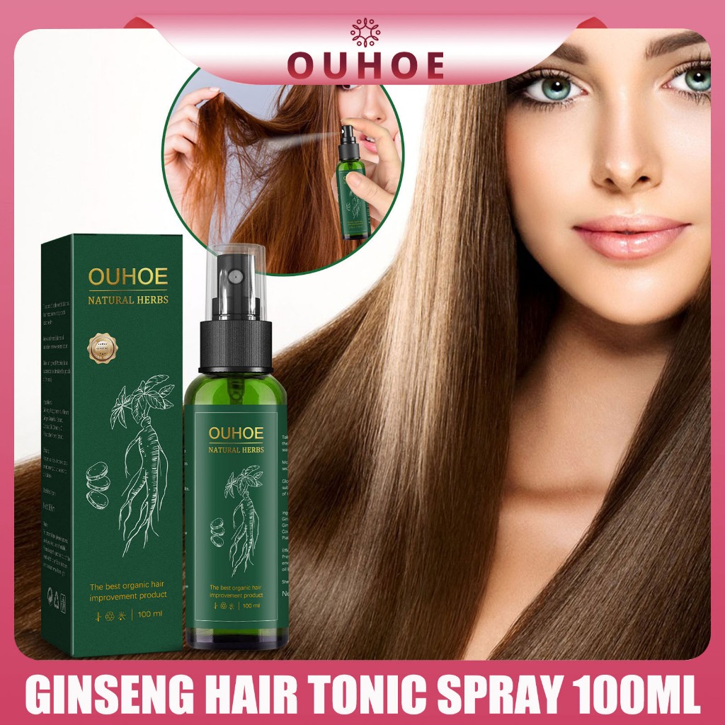 Ouhoe Natural Ginseng Hair Growth Spray Herbal Tonic Anti Hair Loss