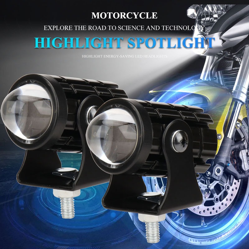 Modified Motorcycle Led Headlights Pair Of White And Yellow 20w High