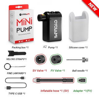CYCLAMI HAUFIAHR Small Mini Plus Portable Pump for Bicycle Cordless Air ...