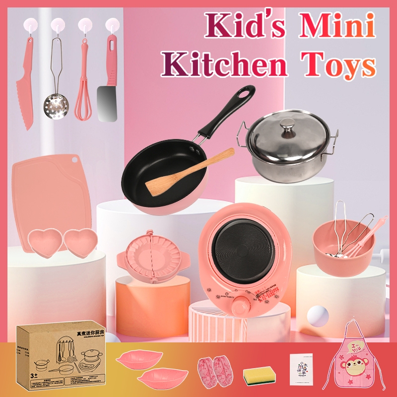 Children's Mini Kitchen Toys Complete Cooking Girl Small Kitchen Set ...