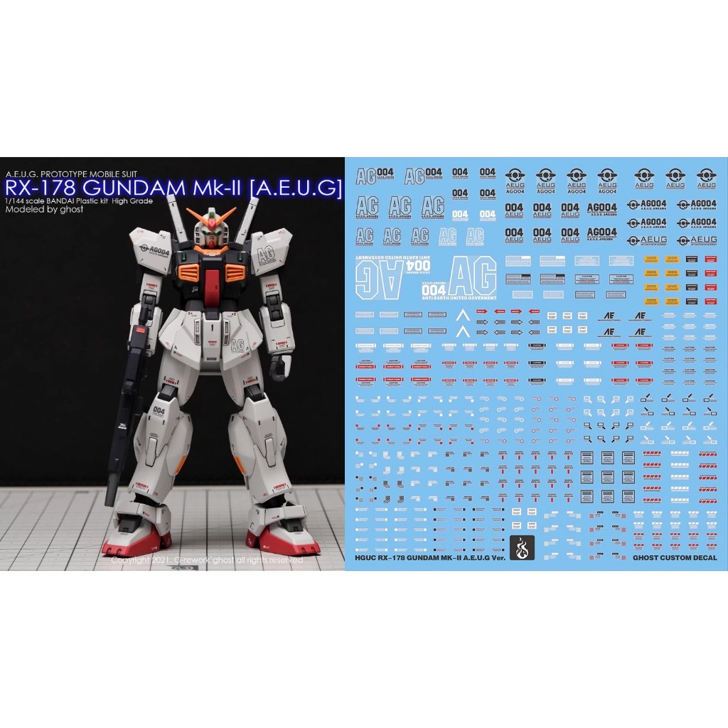 【GHOST CUSTOM DECAL】HGUC RX-178 GUNDAM MK-II A.E.U.G Ver. | Shopee ...
