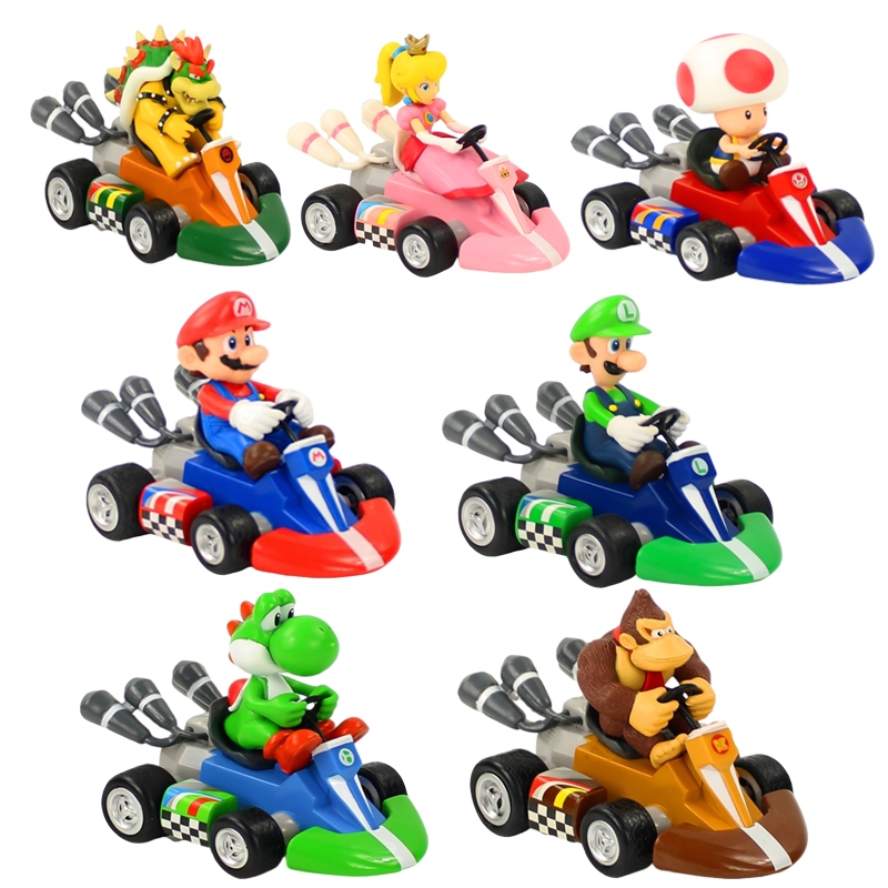 Super Mario Pull Back Car Green Yoshi Donkey Kong Bowser Luigi Toad ...