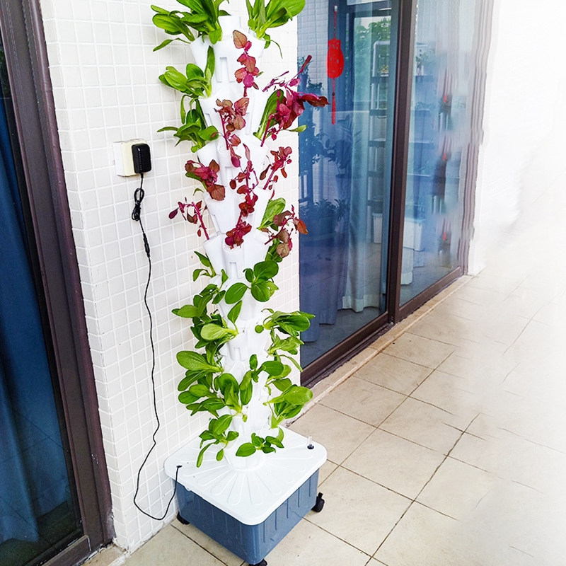 1Set Soilless Cultivation Planting Tower Balcony Hydroponic Column Rain ...