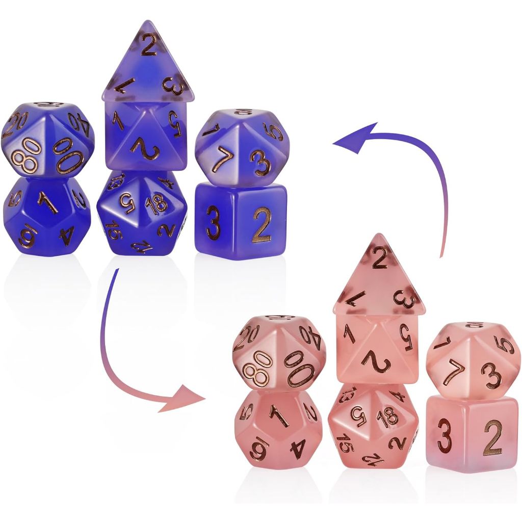 Heat Sensitive DND Dice Set Color Changing D&D Resin Dice Temperature ...