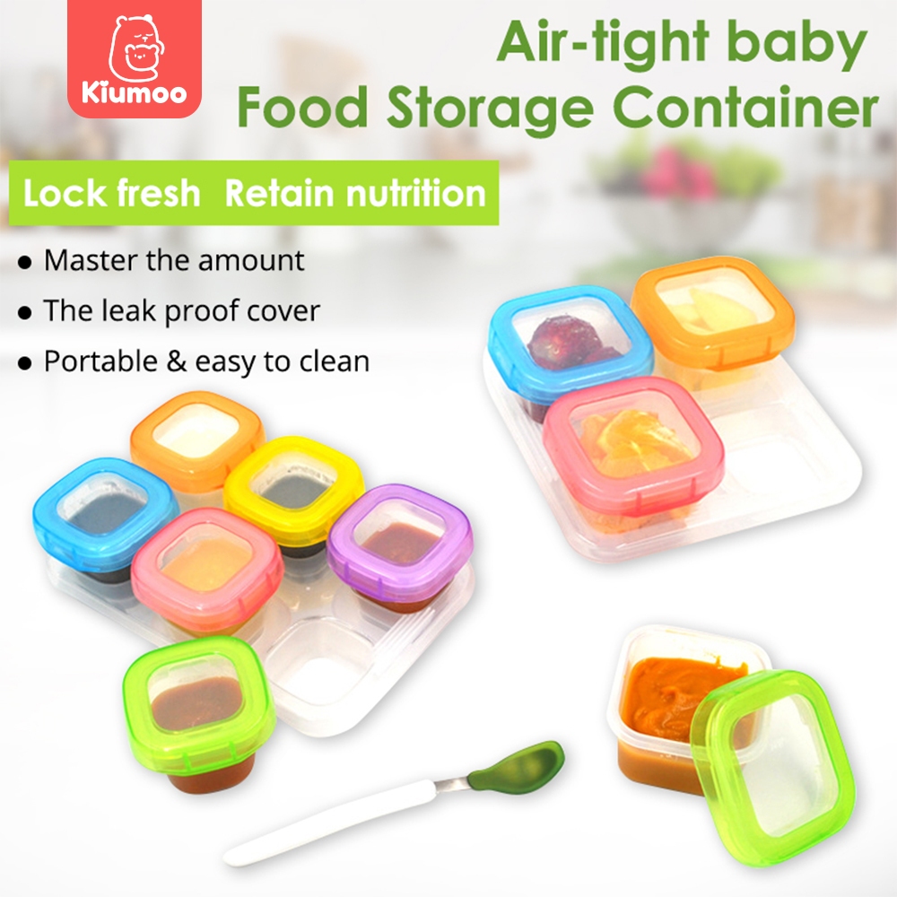 Baby Food Freezer Storage Container 4/6Pcs Air Tight Baby Food ...